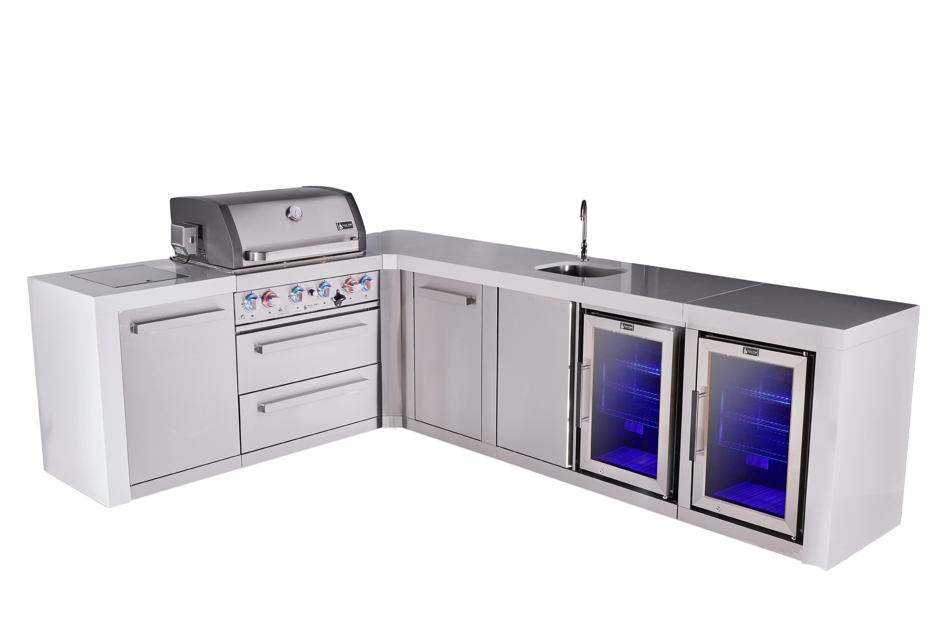 Mont Alpi 400 Deluxe Island with 90 Degree Corner, Beverage Center, Fr