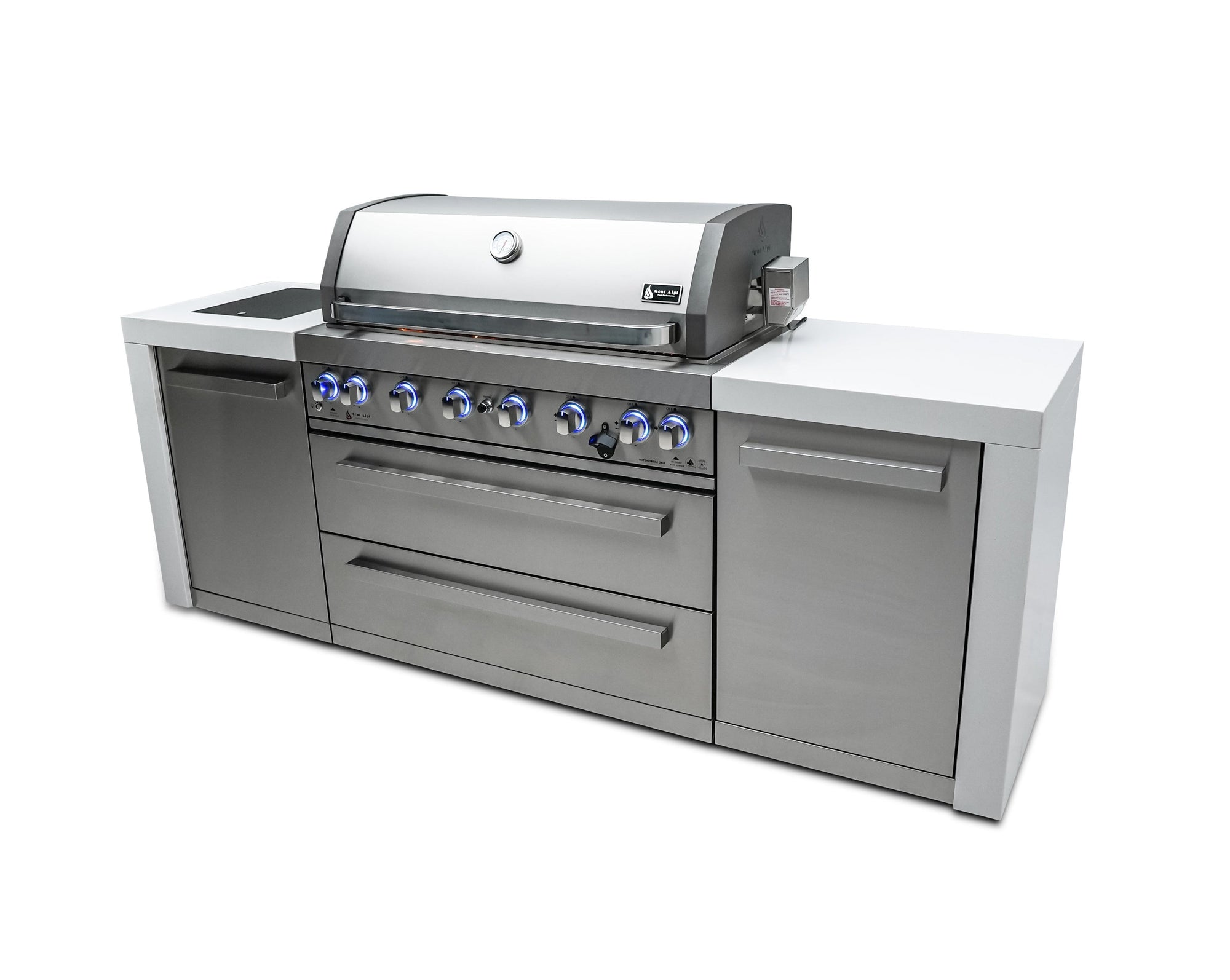 Mont Alpi 805 Deluxe Island / 6-Burner Grill, 2 Infrared Burners ...