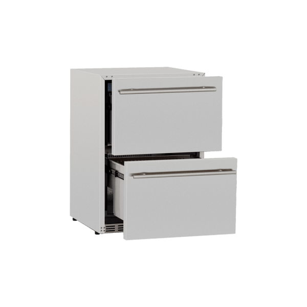 TrueFlame 24" 5.3C Deluxe Outdoor Rated 2-Drawer Fridge / AMD-RFR-24D-