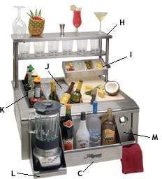 Alfresco Bartending Package for 30" Sink / Speed Rail, Ice Pan, Blender ...