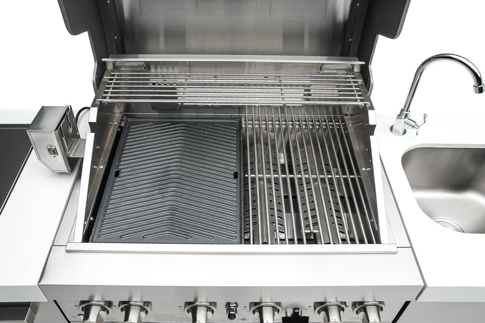 Mont Alpi Cast Iron Griddle Plate / Heavy Duty, Dual Sided, Universal